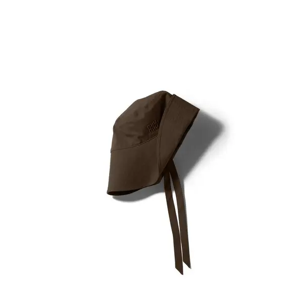 Miu Miu Wide-brimmed Poplin Bucket Hat - Cocoa Brown