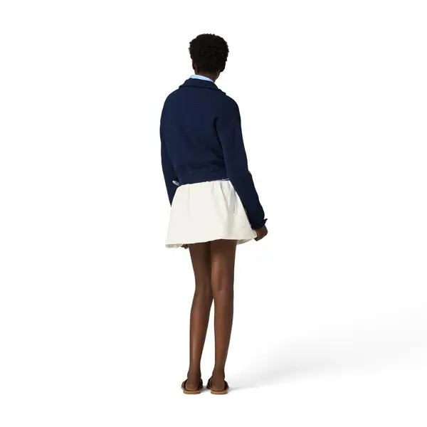 Miu Miu Crochet Knit Zip-up Cardigan