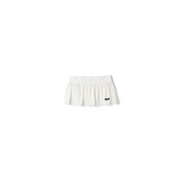 Miu Miu Slubbed Poplin And Eyelet Lace Mini Skirt
