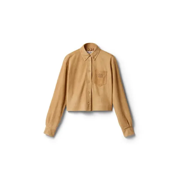 Miu Miu Cropped Suede Shirt