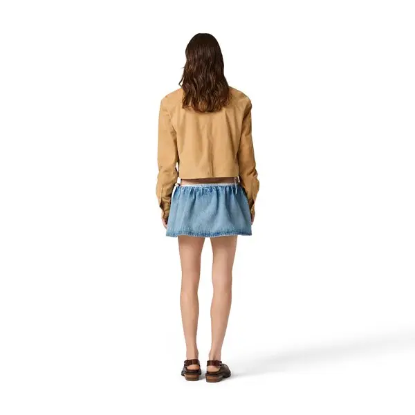 Miu Miu Cropped Suede Shirt