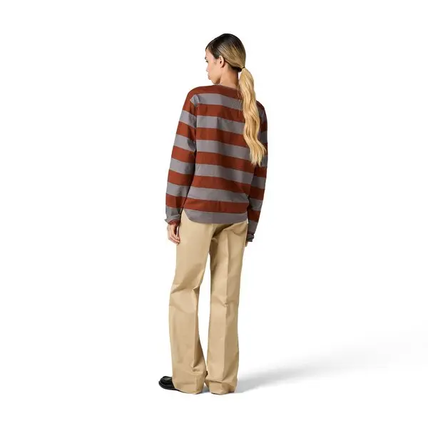 Miu Miu Striped Jersey T-shirt - Iron Gray/tobacco