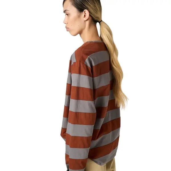 Miu Miu Striped Jersey T-shirt - Iron Gray/tobacco