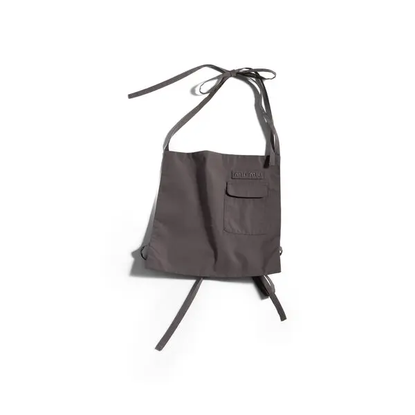 Miu Miu Poplin Apron Top - Lead Gray