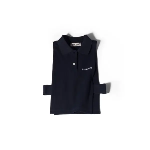 Miu Miu Piqué Polo Vest