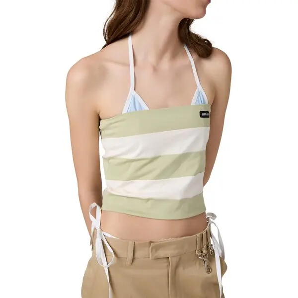 Miu Miu Striped Jersey Halter Top