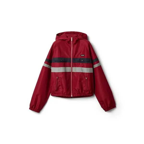Miu Miu Technical Fabric Blouson Jacket With Hood