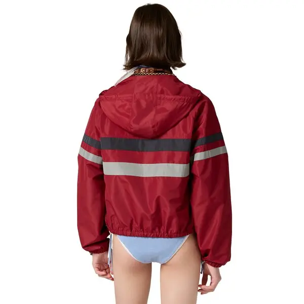 Miu Miu Technical Fabric Blouson Jacket With Hood