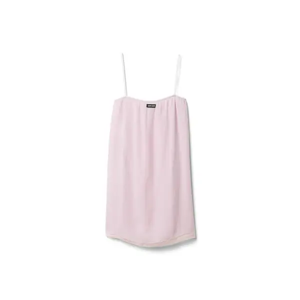 Miu Miu Chiffon Dress With Logo
