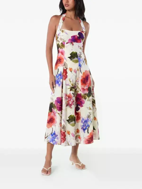 NICHOLAS Elisabeth Floral-print Halterneck Dress