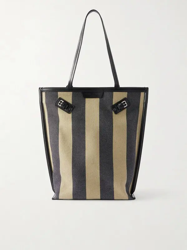 Proenza Schouler North South Days Striped Canvas Tote - Green