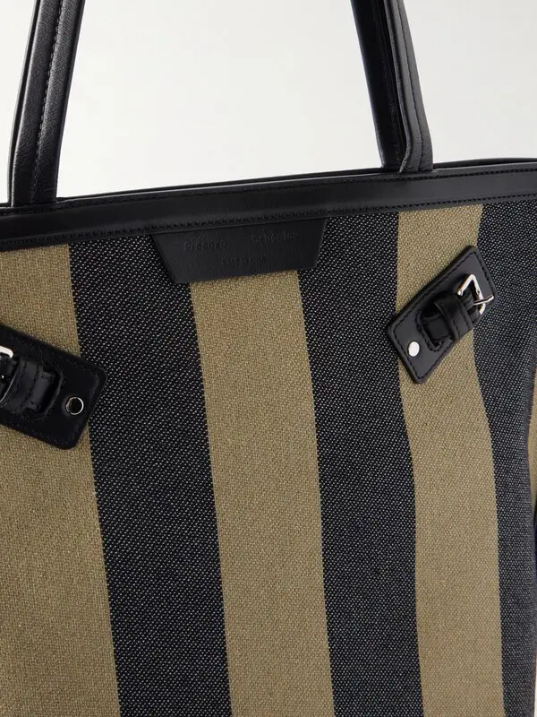Proenza Schouler North South Days Striped Canvas Tote - Green