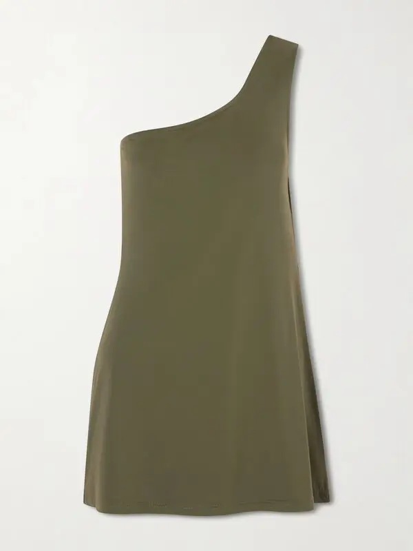 RIVAGE Rho One-shoulder Swim Dress - Green