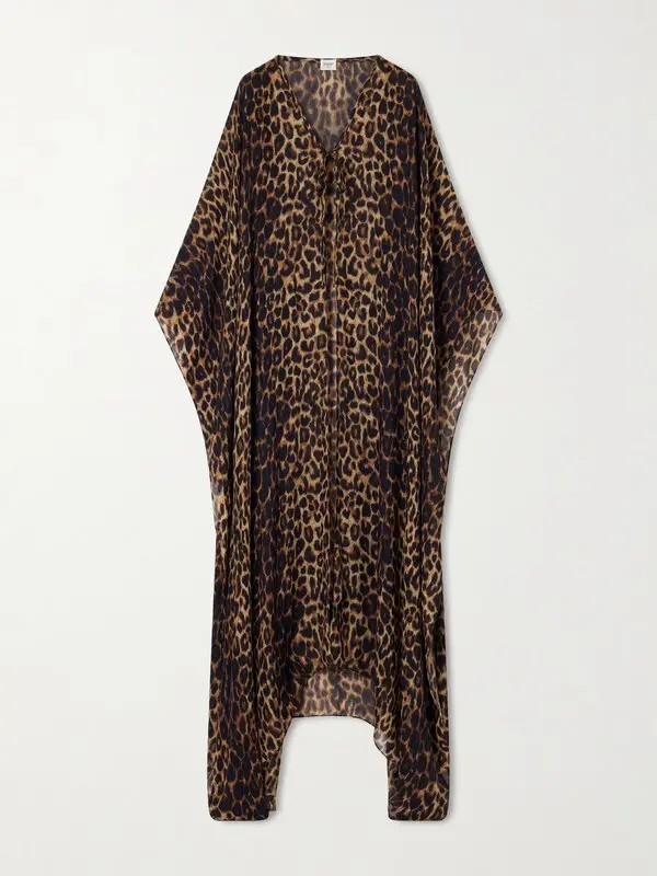 Saint Laurent Leopard-print Wool Kaftan - Animal Print