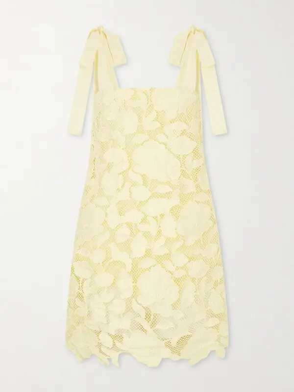 Simkhai Marigold Cotton Lace Mini Dress - Yellow