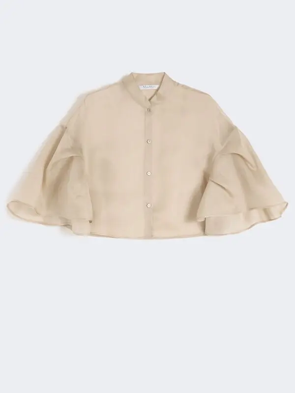 Max Mara Silk Organza Cape - Beige