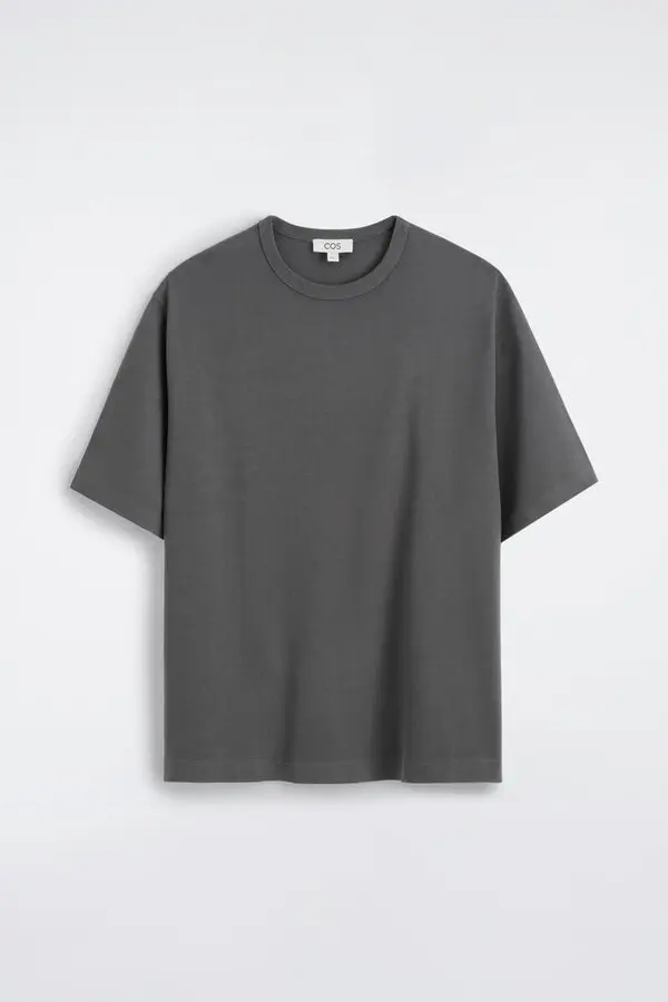 Cos Relaxed Garment-washed Cotton T-shirt - Gray