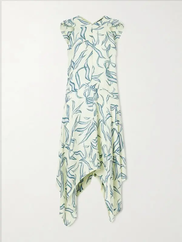 Proenza Schouler Sybella Floral Print Linen And Silk-blend Maxi Dress - Yellow