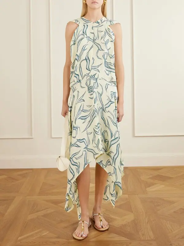 Proenza Schouler Sybella Floral Print Linen And Silk-blend Maxi Dress - Yellow