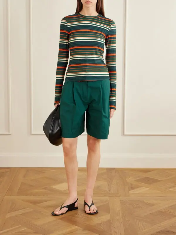Proenza Schouler White Label Mae" Striped Long Sleeve T-shirt