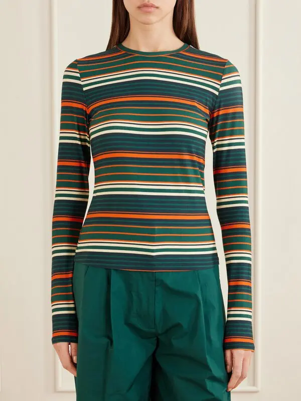 Proenza Schouler White Label Mae" Striped Long Sleeve T-shirt