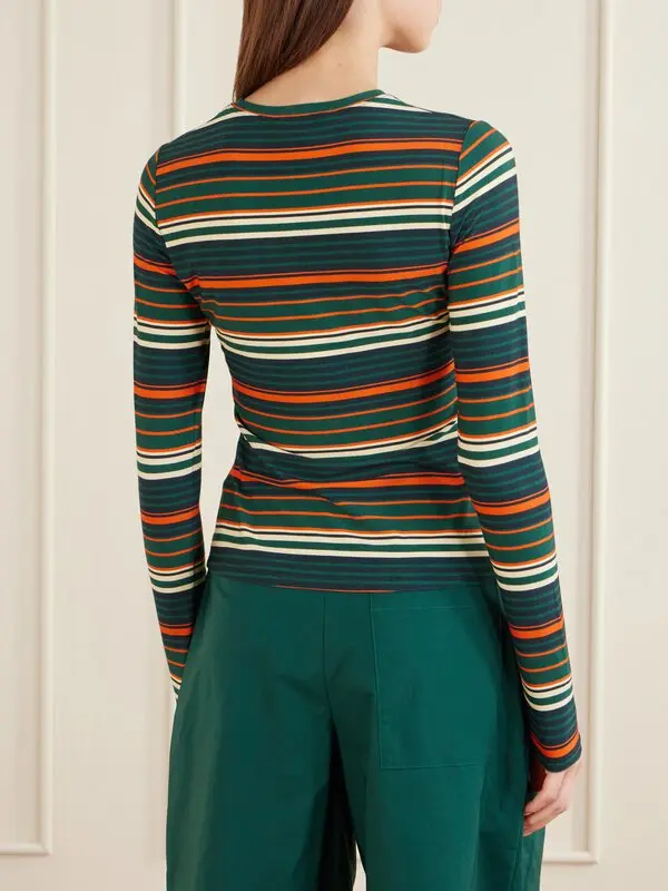 Proenza Schouler White Label Mae" Striped Long Sleeve T-shirt