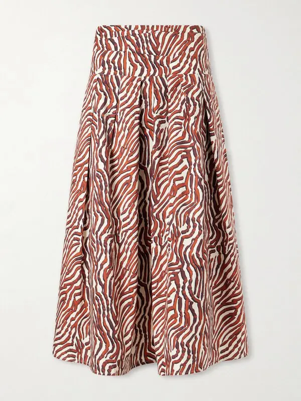 Proenza Schouler White Label Nessa Printed Cotton-blend Maxi Skirt - Red
