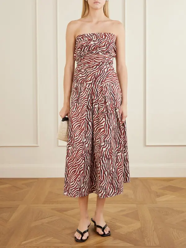 Proenza Schouler White Label Nessa Printed Cotton-blend Maxi Skirt - Red