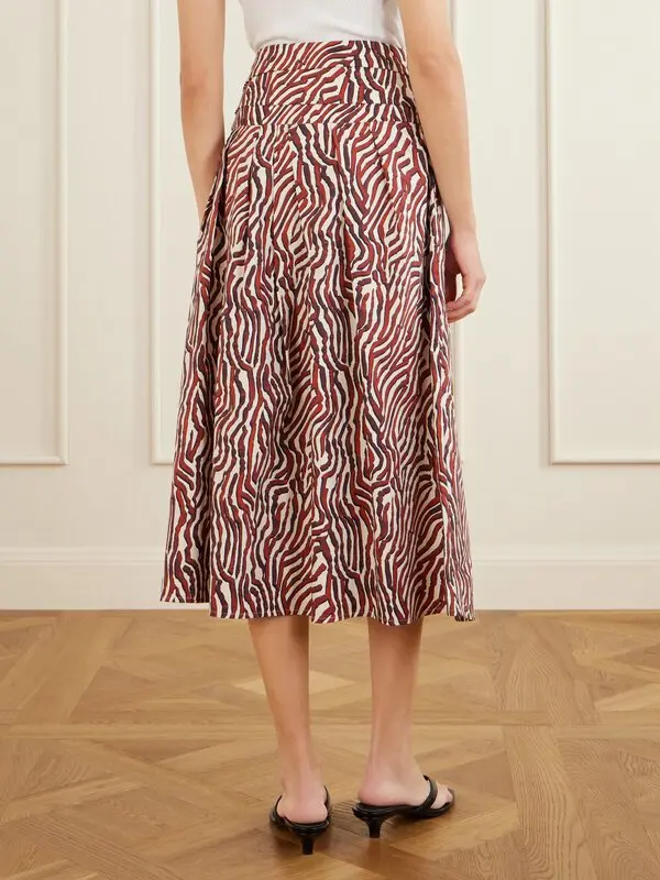 Proenza Schouler White Label Nessa Printed Cotton-blend Maxi Skirt - Red