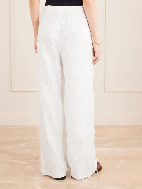 Proenza Schouler White Label Shilo Jacquard-knit Cotton-blend Straight-leg Pants - Neutrals
