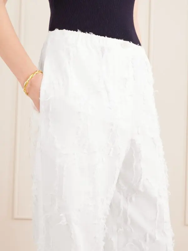 Proenza Schouler White Label Shilo Jacquard-knit Cotton-blend Straight-leg Pants - Neutrals