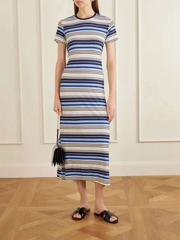 striped jersey maxi dress South Beach stripe jersey maxi dress in multi