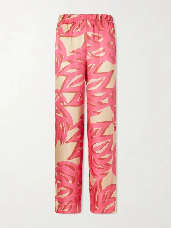 Themis Z Ismene Wide-leg Silk-blend Pants - Pink