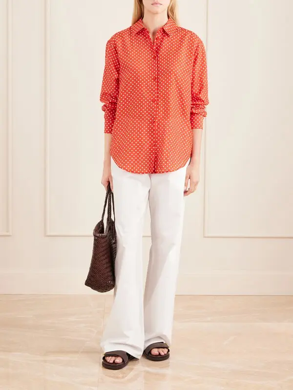 Matteau Polka Dot Organic Cotton Blend Shirt