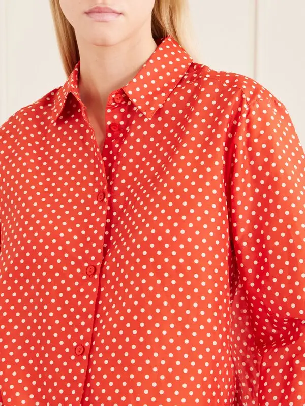 Matteau Polka Dot Organic Cotton Blend Shirt