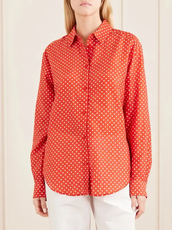Matteau Polka Dot Organic Cotton Blend Shirt