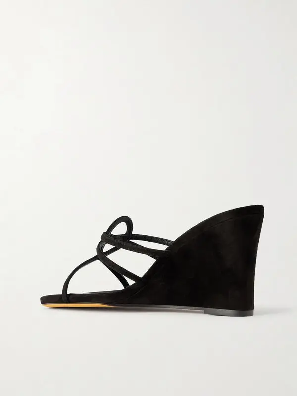 MARYAM NASSIR ZADEH Opera Suede Wedge Sandals - Black