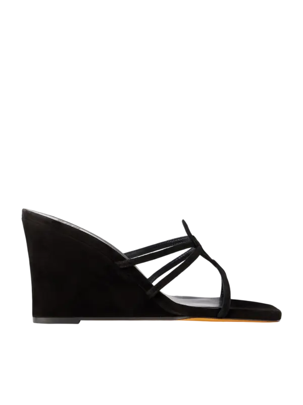 MARYAM NASSIR ZADEH Opera Suede Wedge Sandals - Black
