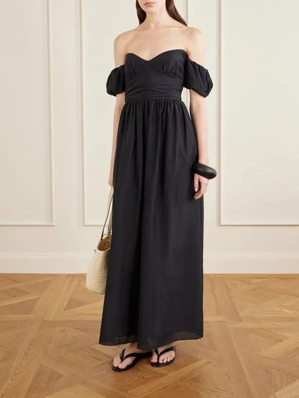Matteau Organic Cotton-blend Off Shoulder Midi Dress