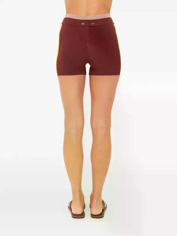 The Upside Montage Side-stripe Ribbed Knit Shorts