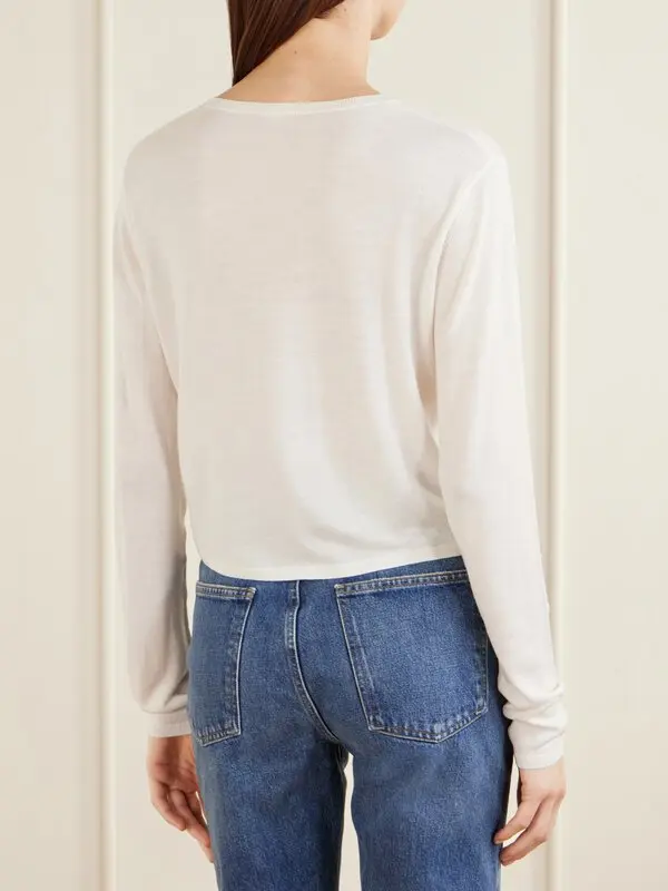 LESET James Merino Wool Cardigan - White