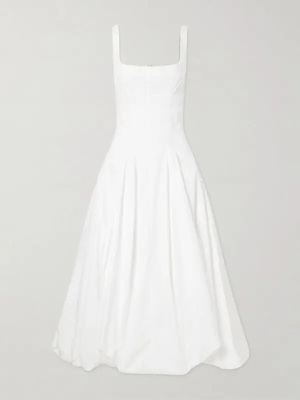 Simkhai Hally Bubble Cotton-blend Midi Dress - White