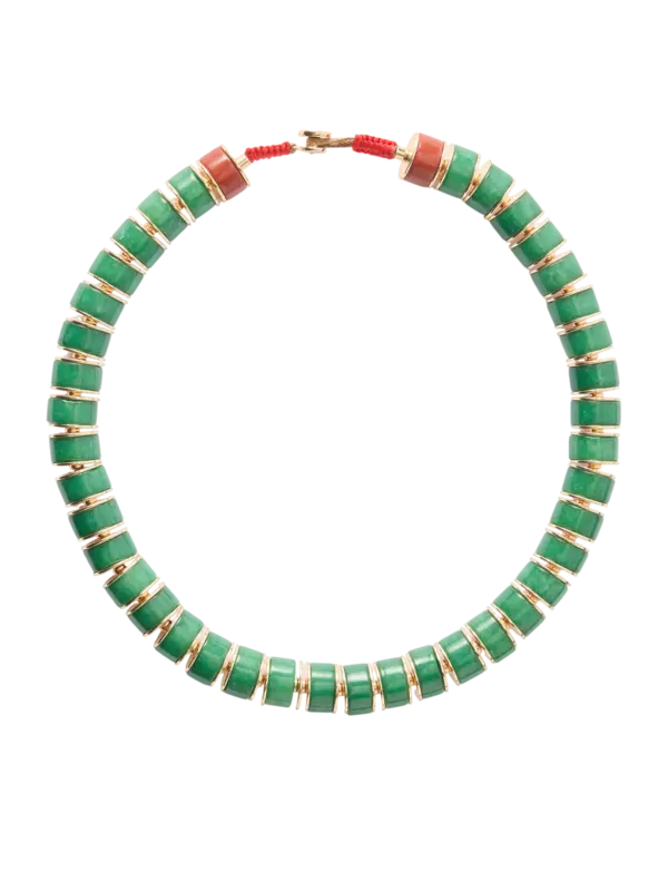 ROXANNE ASSOULIN Gold-tone Jade And Carnelian Beaded Necklace - Green
