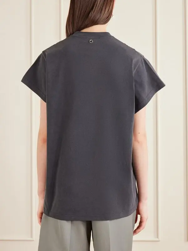 Stella McCartney Lace-trimmed Cotton-jersey T-shirt - Black