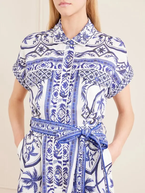 Farm Rio Wonderful City Printed Linen Jumpsuit