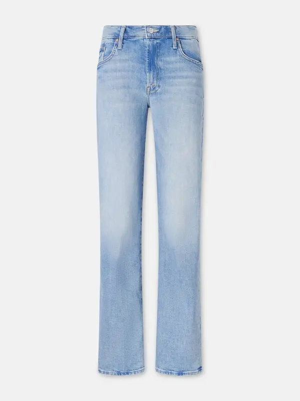 MOTHER The Mid Rise Zip Rambler Skimp Wide-leg Jeans - Blue