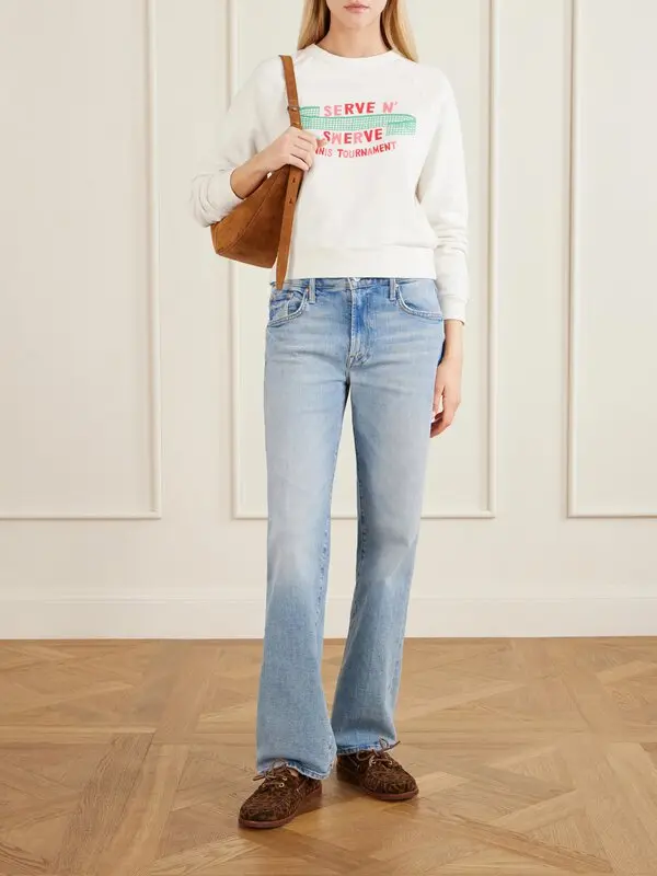 MOTHER The Mid Rise Zip Rambler Skimp Wide-leg Jeans