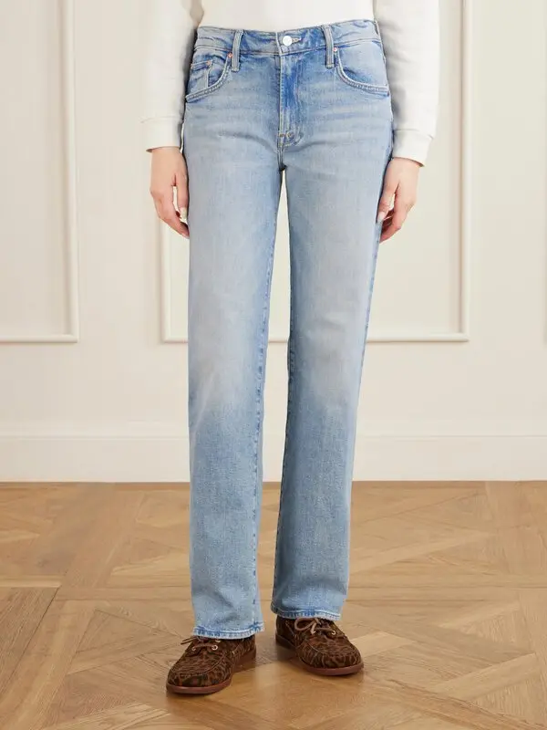 MOTHER The Mid Rise Zip Rambler Skimp Wide-leg Jeans