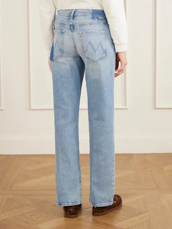 MOTHER The Mid Rise Zip Rambler Skimp Wide-leg Jeans