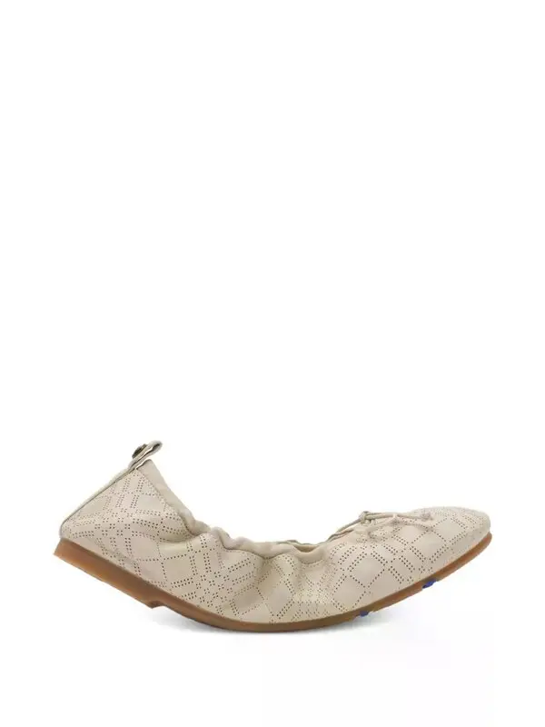 Burberry Check Leather Ballerinas